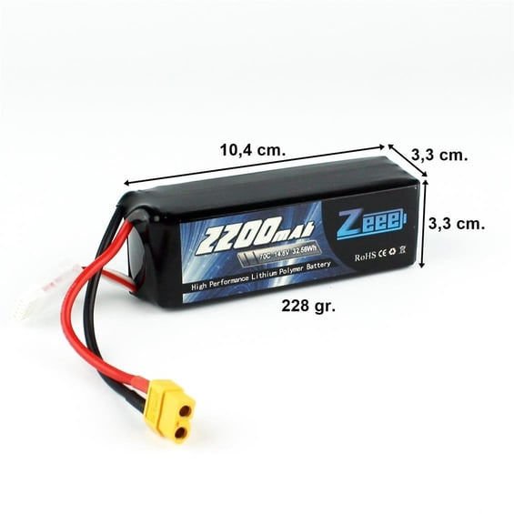 Zeee Power 14.8V 2200 mAh 70C Li-Polymer Pil 4S - ZEEE POWER - 4S Lipo ...