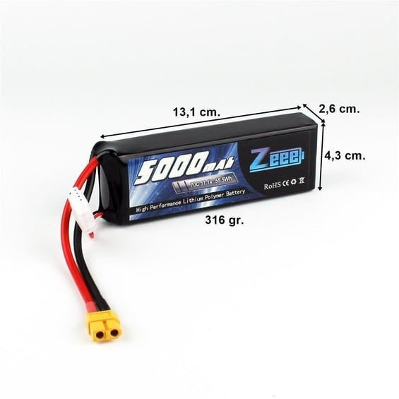 Zeee Power 11.1V 5000 mAh 70C Li-Polymer Pil 3S - ZEEE POWER - 3S Lipo ...